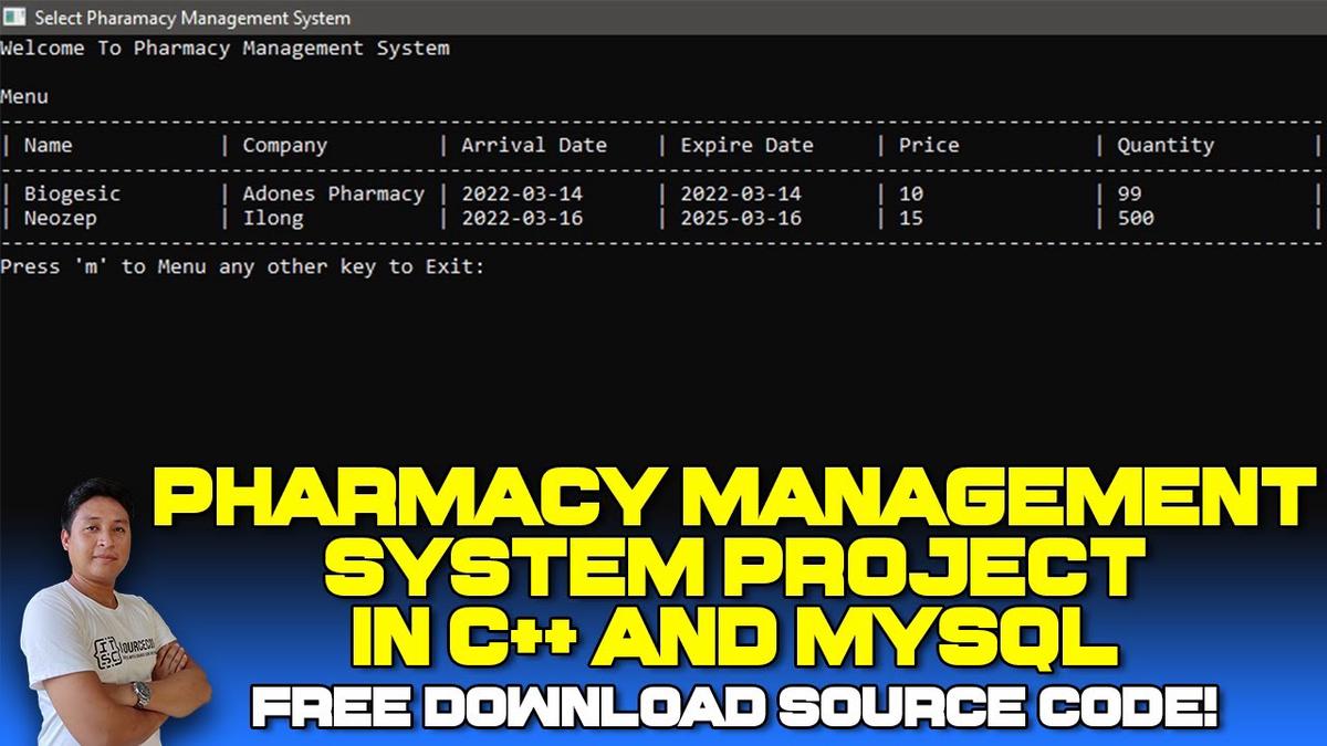 Pharmacy Management System Project in C++ with MySQL Database (Free ...